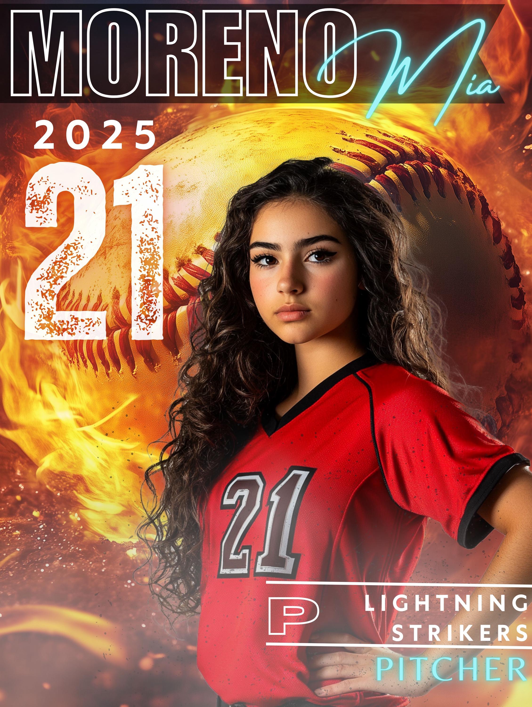 Fiery Softball Team Poster Canva Template: Senior Player Banner - Etsy