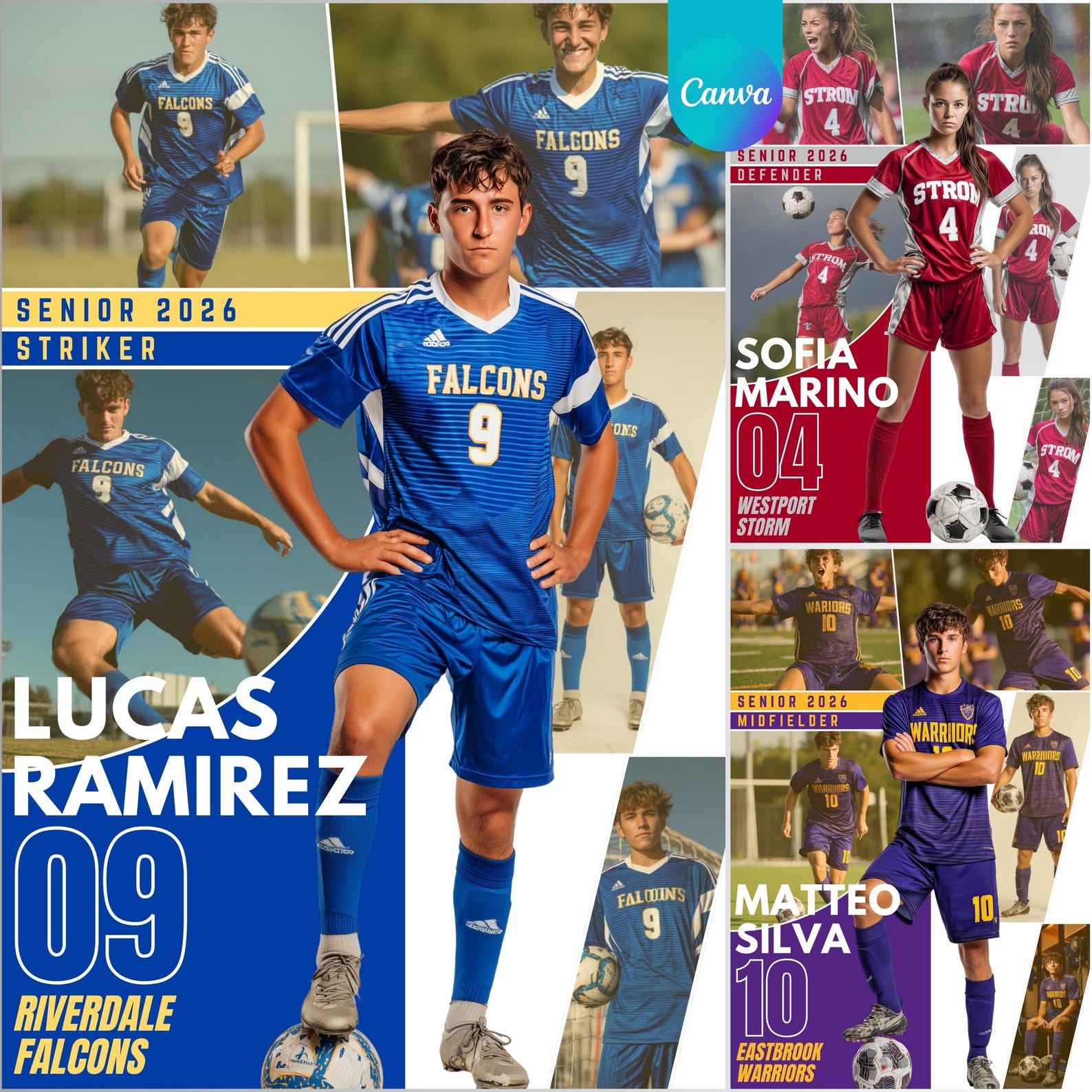 Soccer Poster Canva Template: Senior Night, Team Banner (digital ...