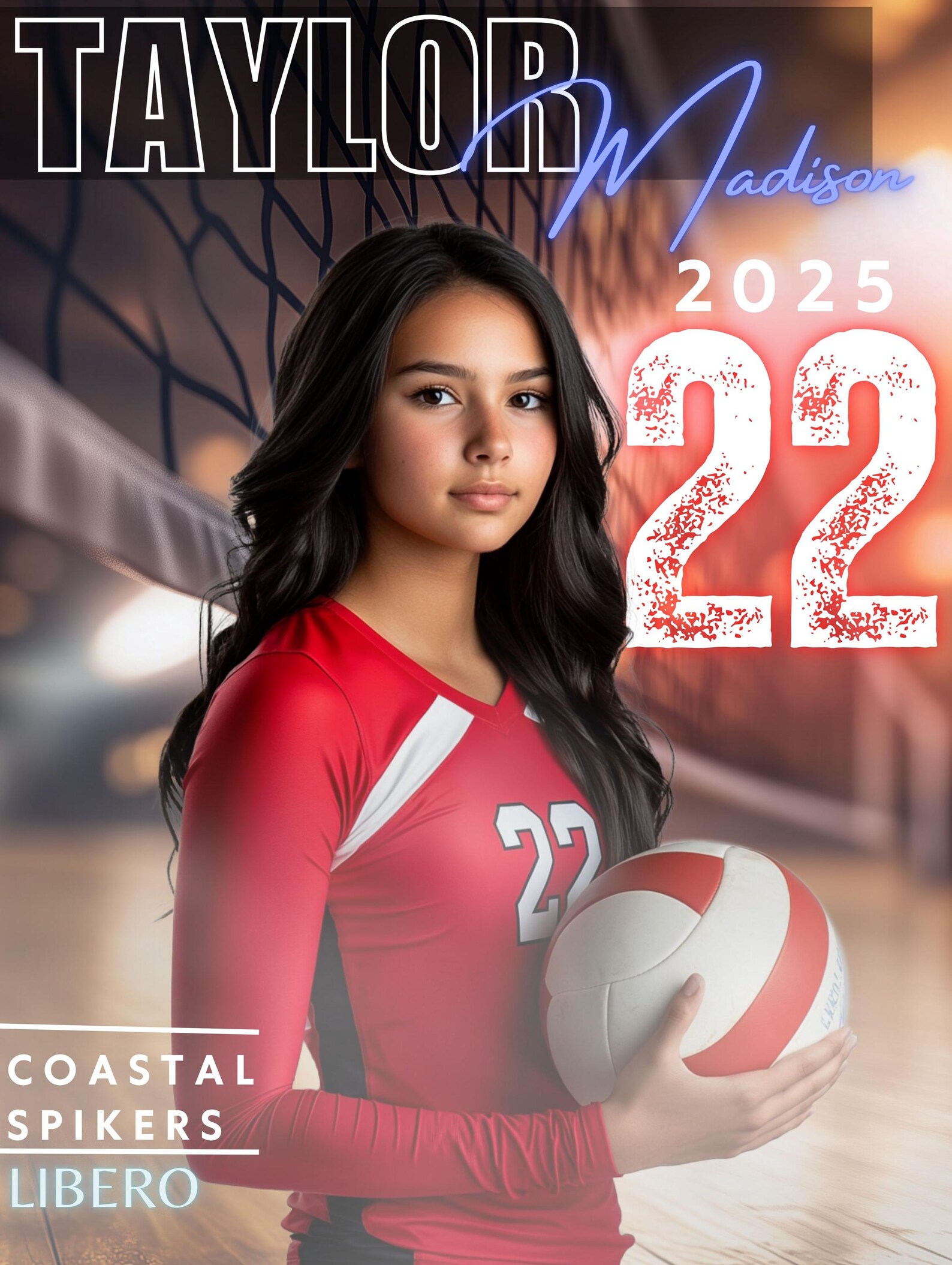 Volleyball Senior Sports Poster: Custom Team Banner Canva Template - Etsy
