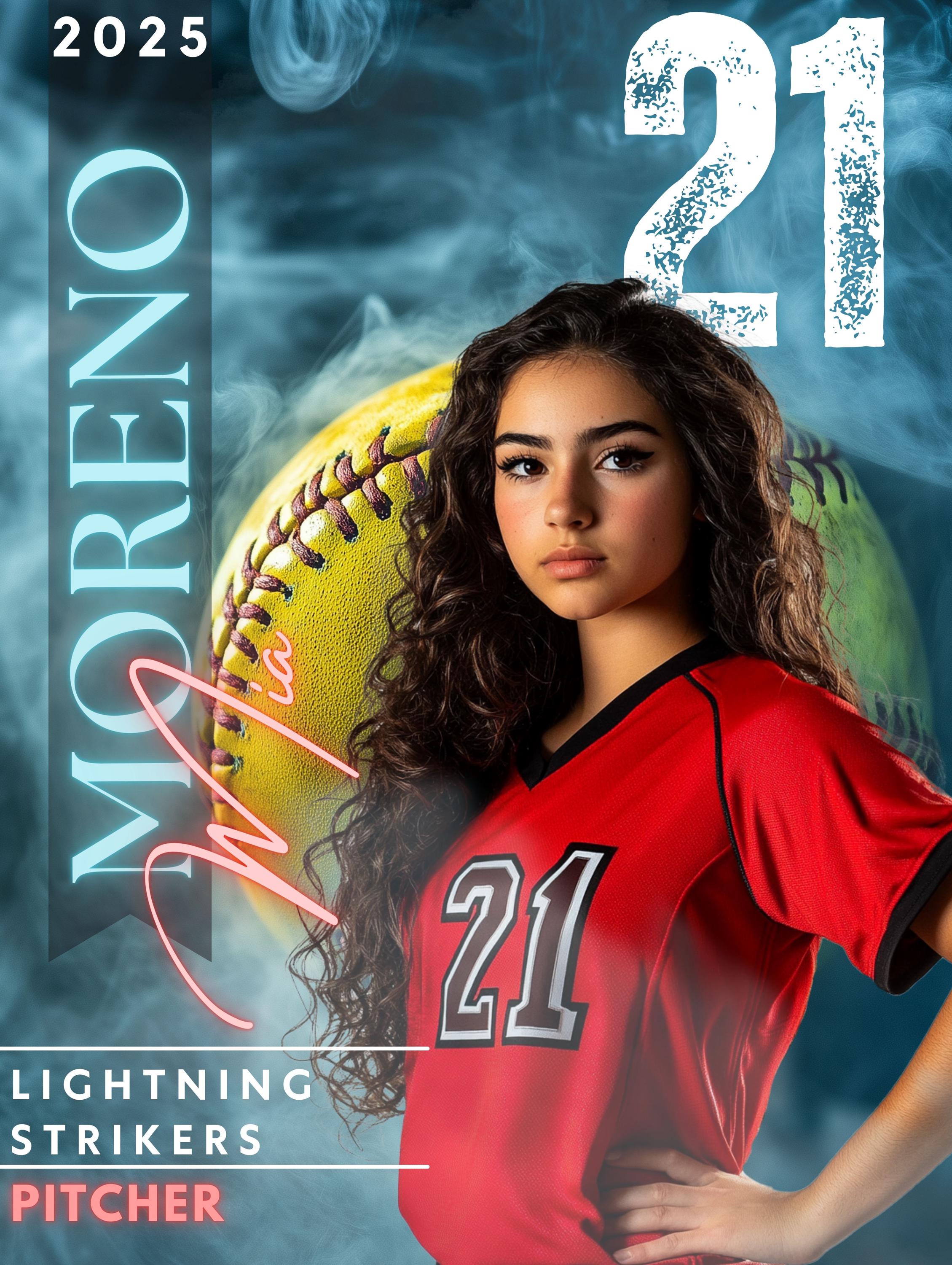 Smoky Softball Canva Template Design | Digital Sports Poster Background ...