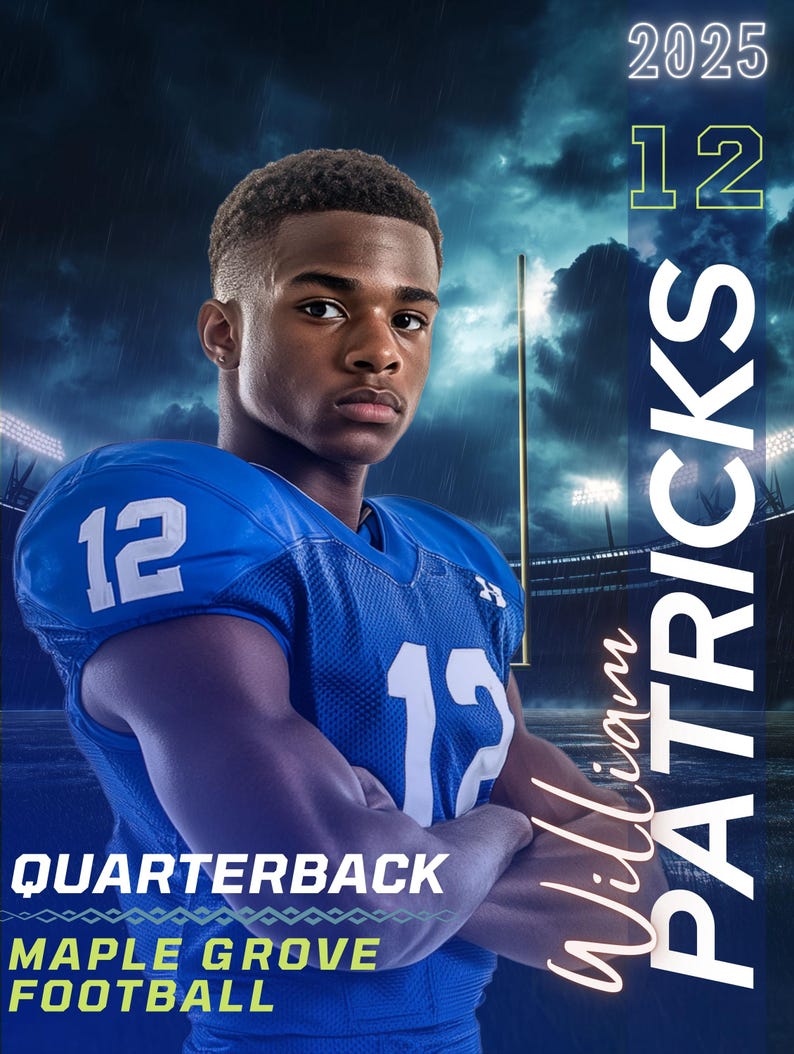 Football Poster Template: Senior Banner, Memory Mate (canva Template ...