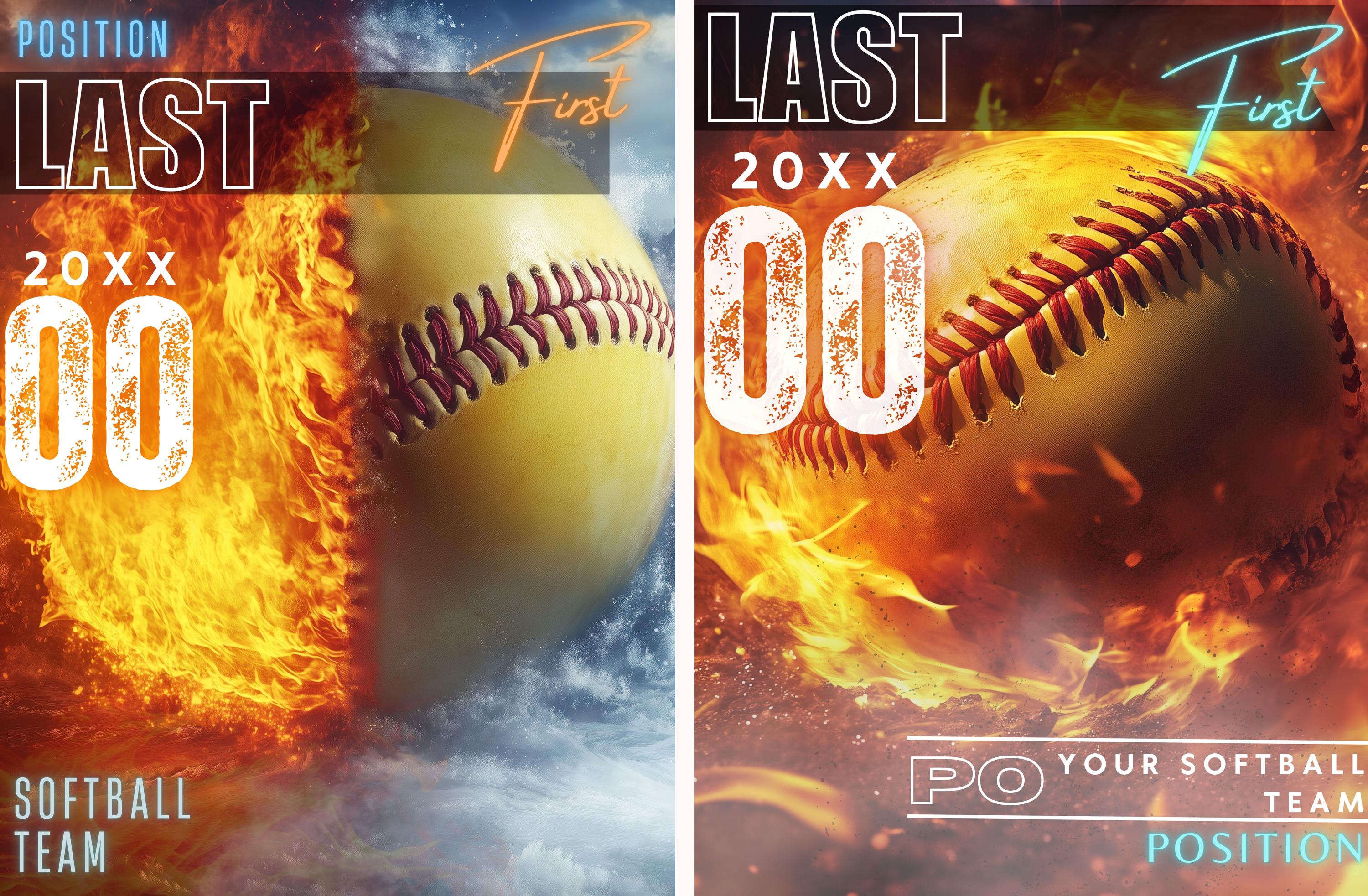 Softball 10 Canva Templates Bundle: Senior Night Posters, Player Cards ...