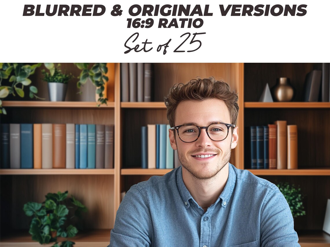 25 Home Office Bookshelf Zoom Backgrounds Virtual Office Backdrops for ...