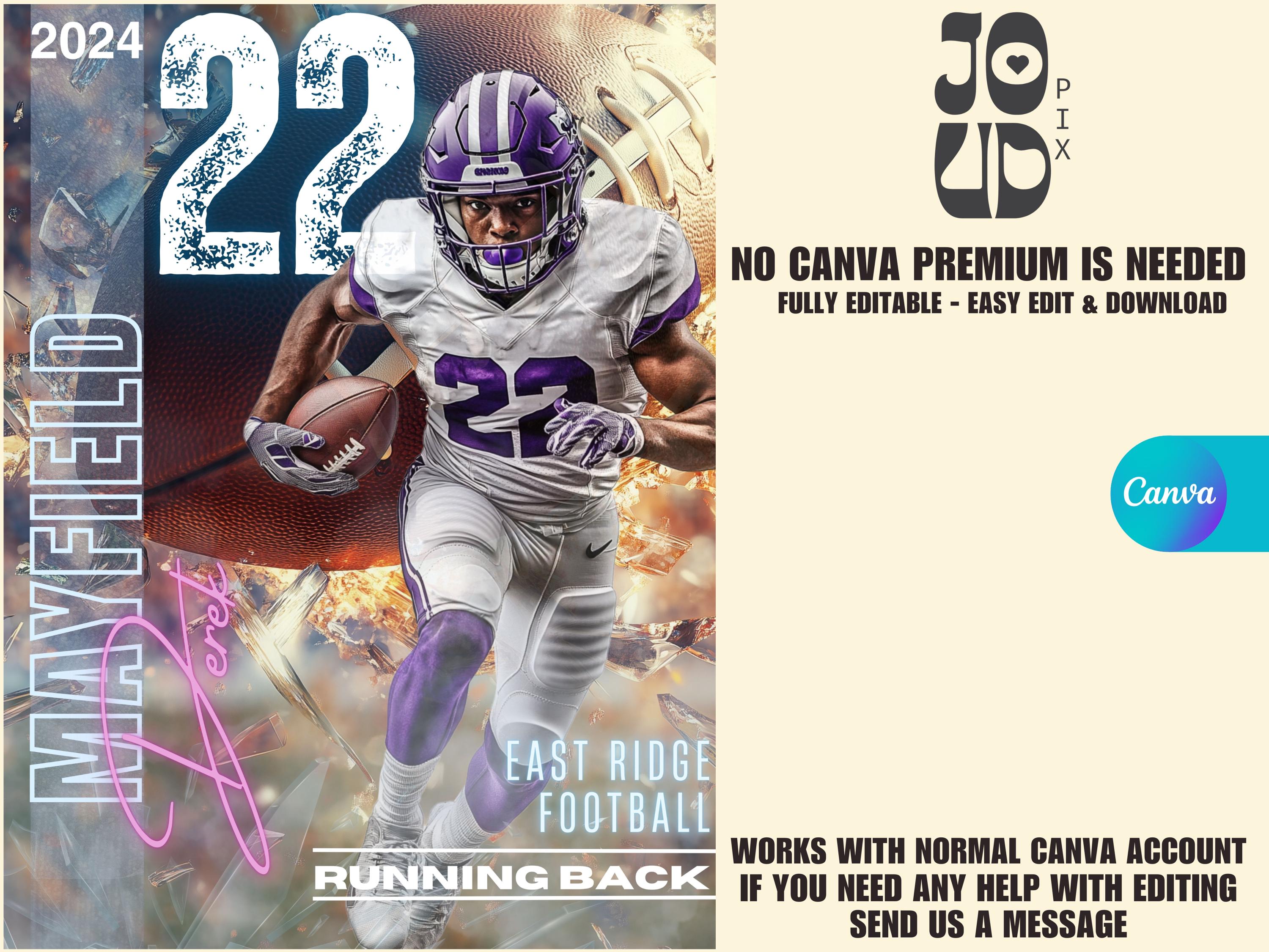 15 Canva Free Football Poster Templates Bundle + Bonus | Senior Night ...