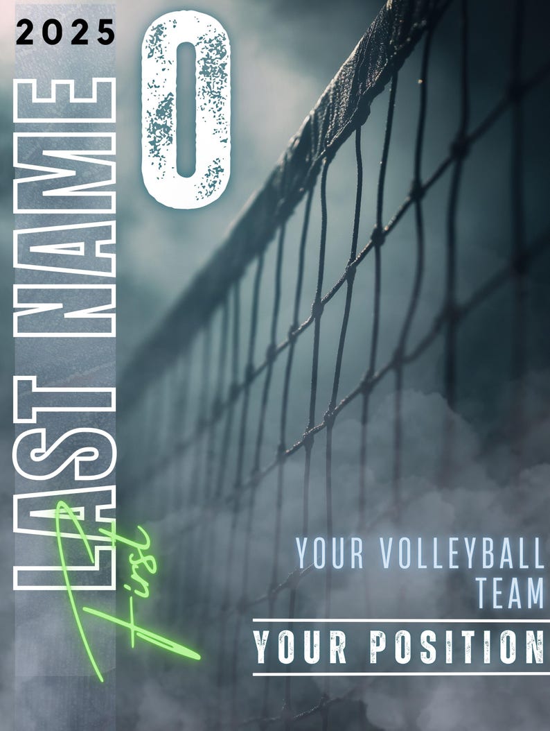 Volleyball Poster Canva Template | Senior Sports Poster | Custom ...