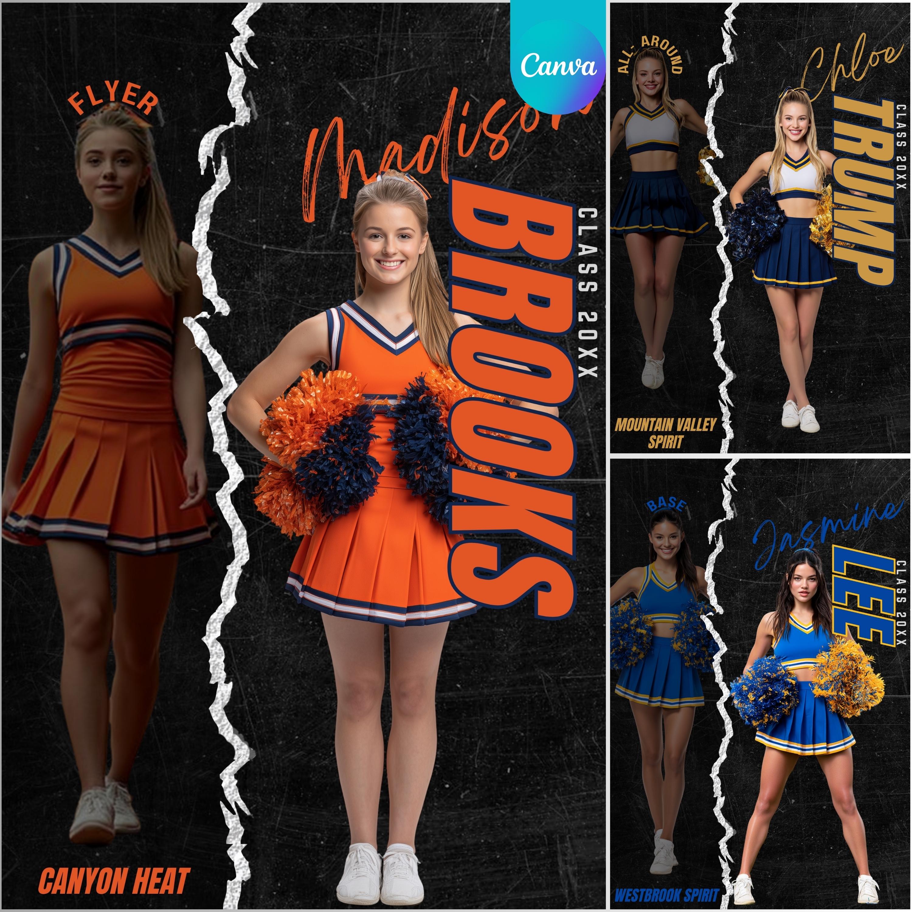 Cheerleading Senior Night Poster: Editable Canva Template (4x6, Digital ...