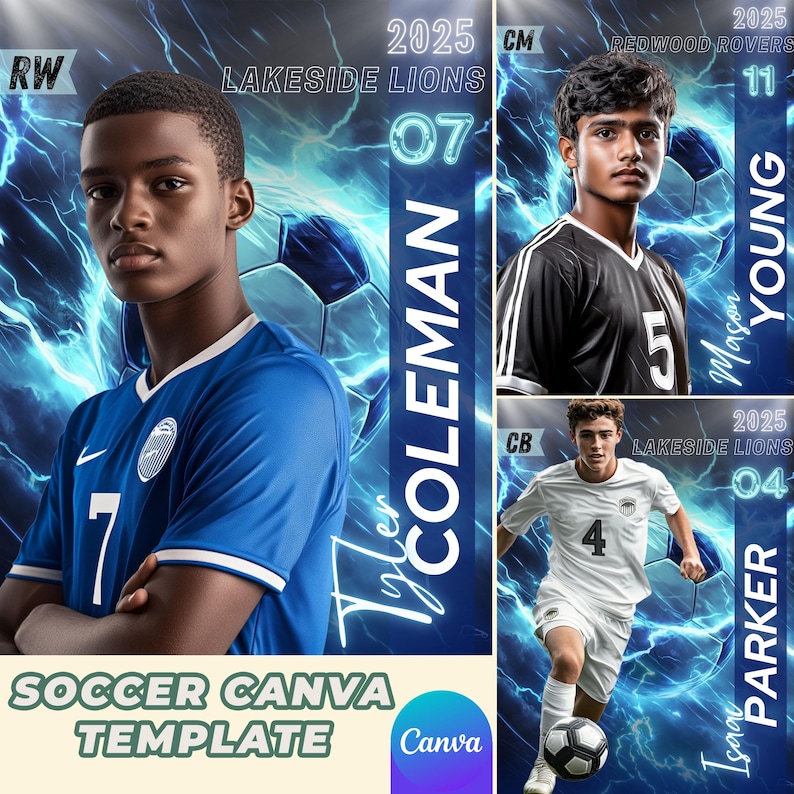 Soccer Poster & Banner Canva Template | Editable Soccer Background for ...