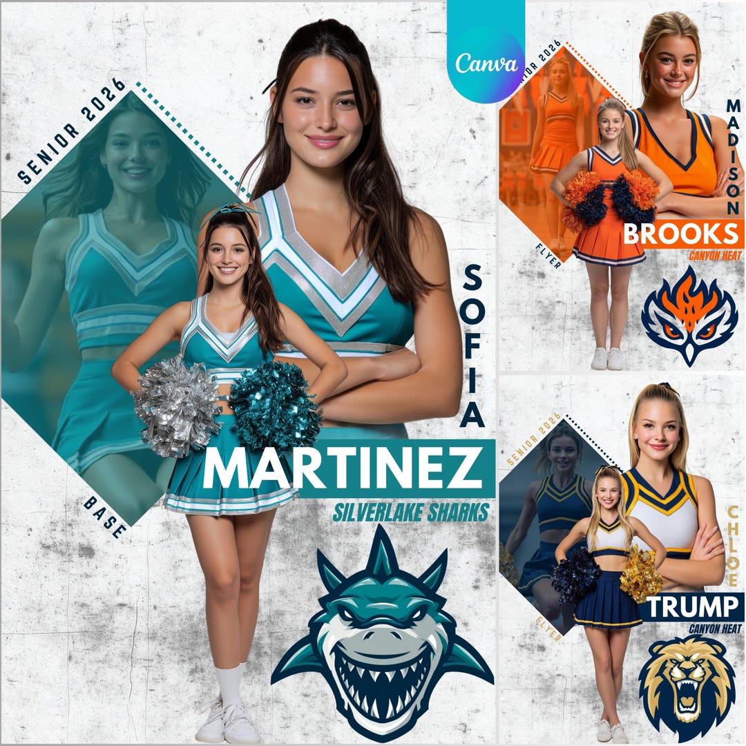 Cheerleading Senior Night Poster: Editable Canva Template (digital ...