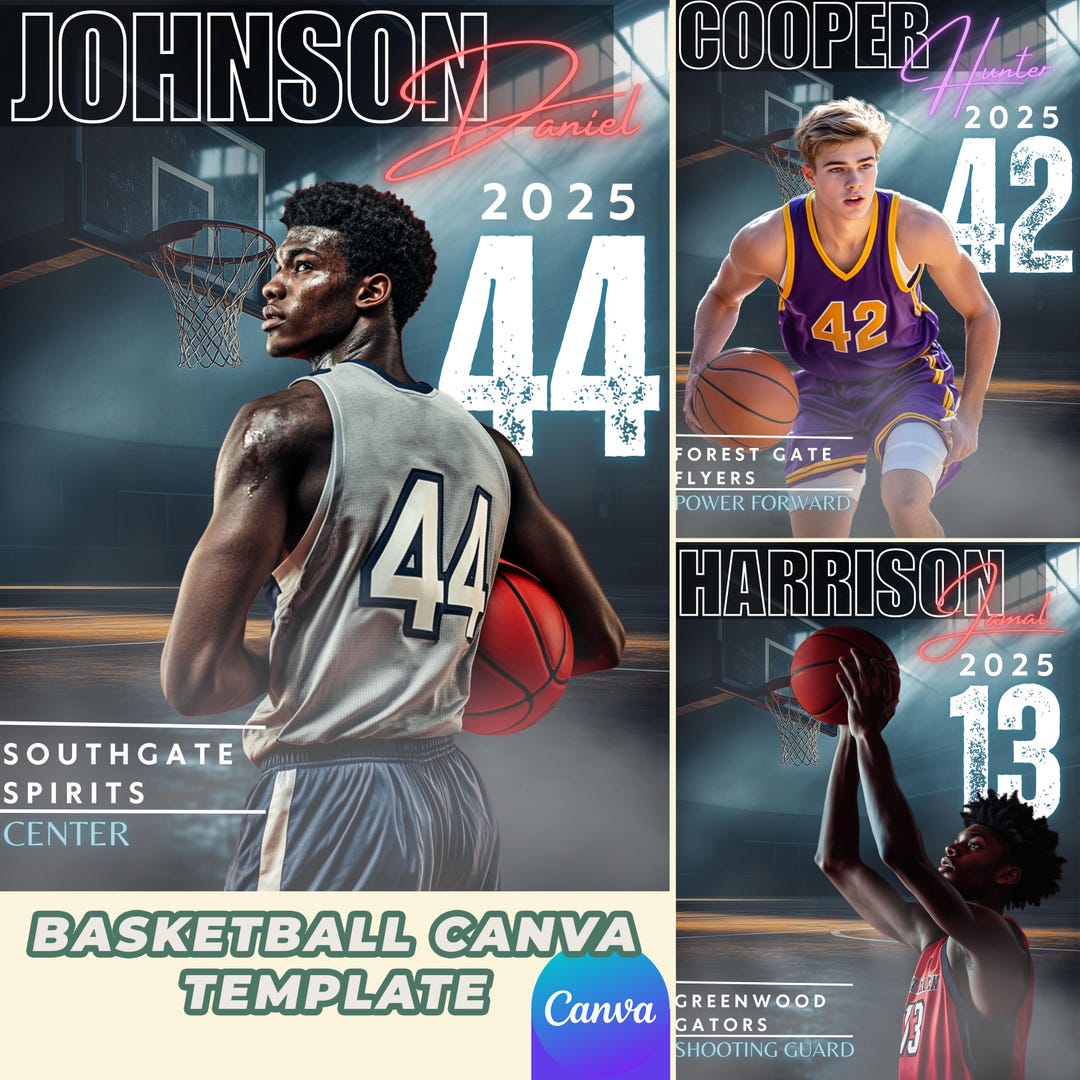Indoor Basketball Canva Template | Customizable Senior Sports Poster ...