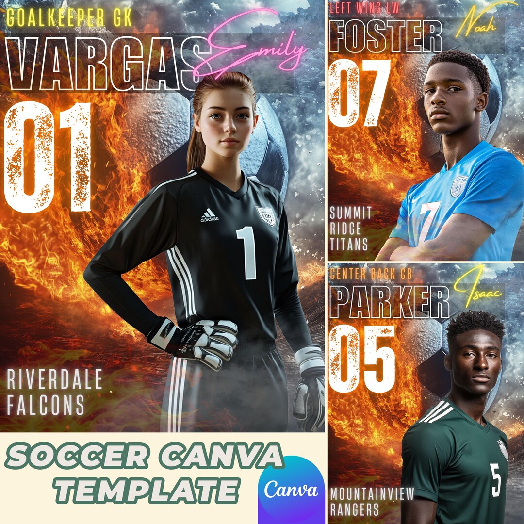 Soccer Canva Template | Dynamic Sports Banner & Digital Backdrop for ...