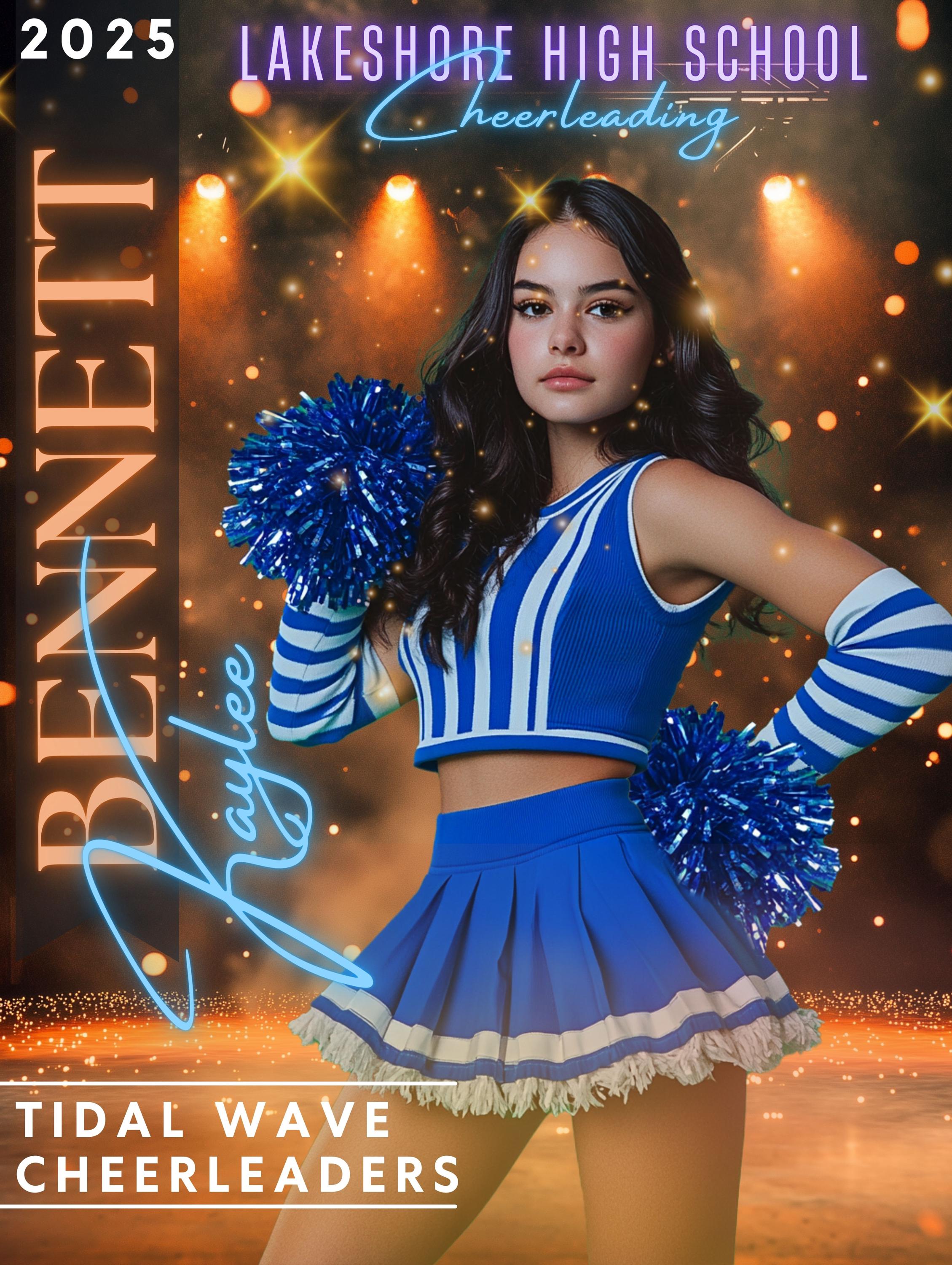 Cheerleading Spotlight Banner: Senior Sports Poster Canva Template ...