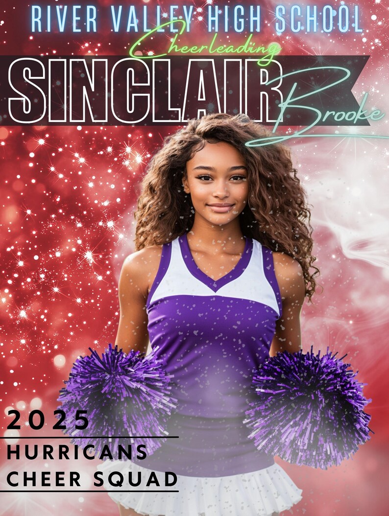 Cheerleading Canva Template | Red and White Sparkles Cheer Background ...