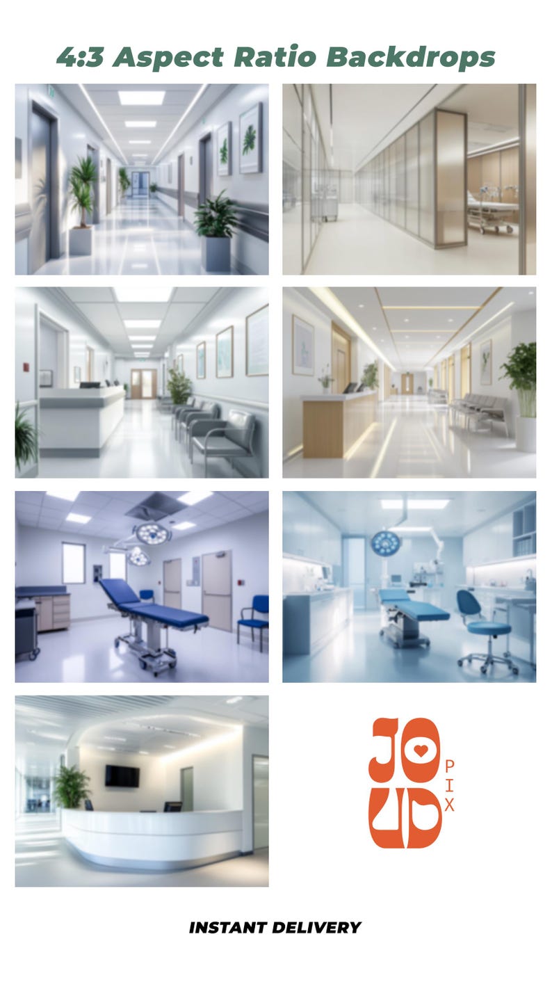 25 Modern Hospital Interior Lobby Digital Backdrops | Business Headshot ...