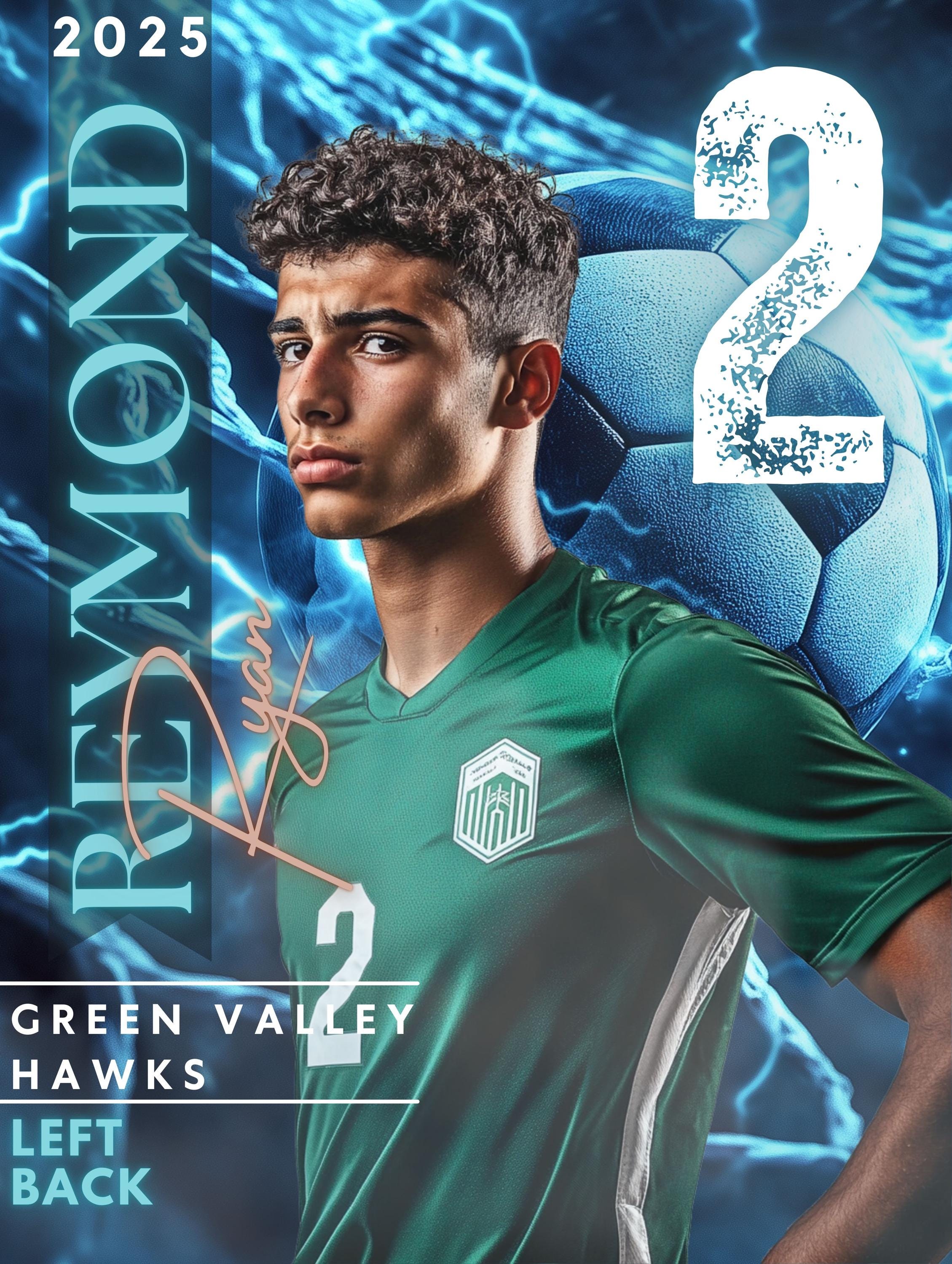 Lightning Soccer Poster Canva Template: Dynamic Player Profile - Etsy