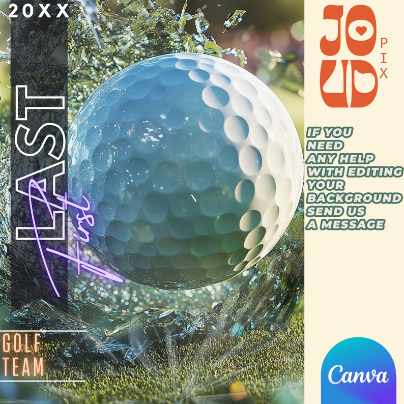 Shattering Glass Golf Ball Poster Canva Template | Customizable Sports ...