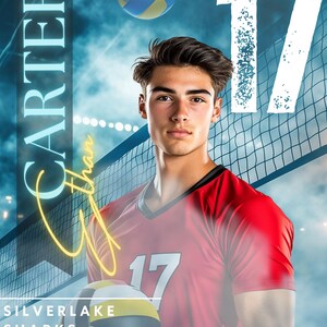Volleyball Poster Canva Template | Senior Sports Design | Custom ...