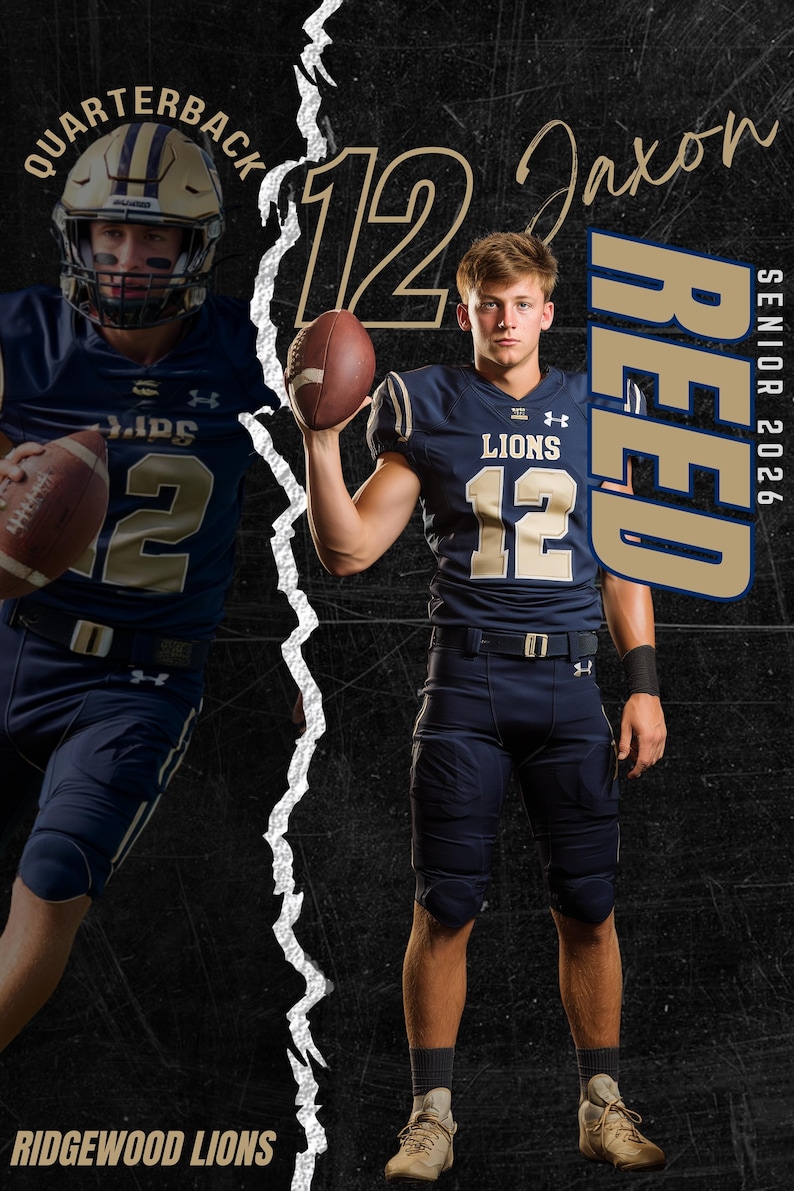 Football Senior Night Poster: Editable Canva Template (digital Download ...