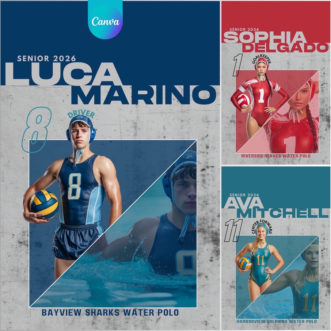 Water Polo Senior Night Poster: Editable Canva Template - Etsy