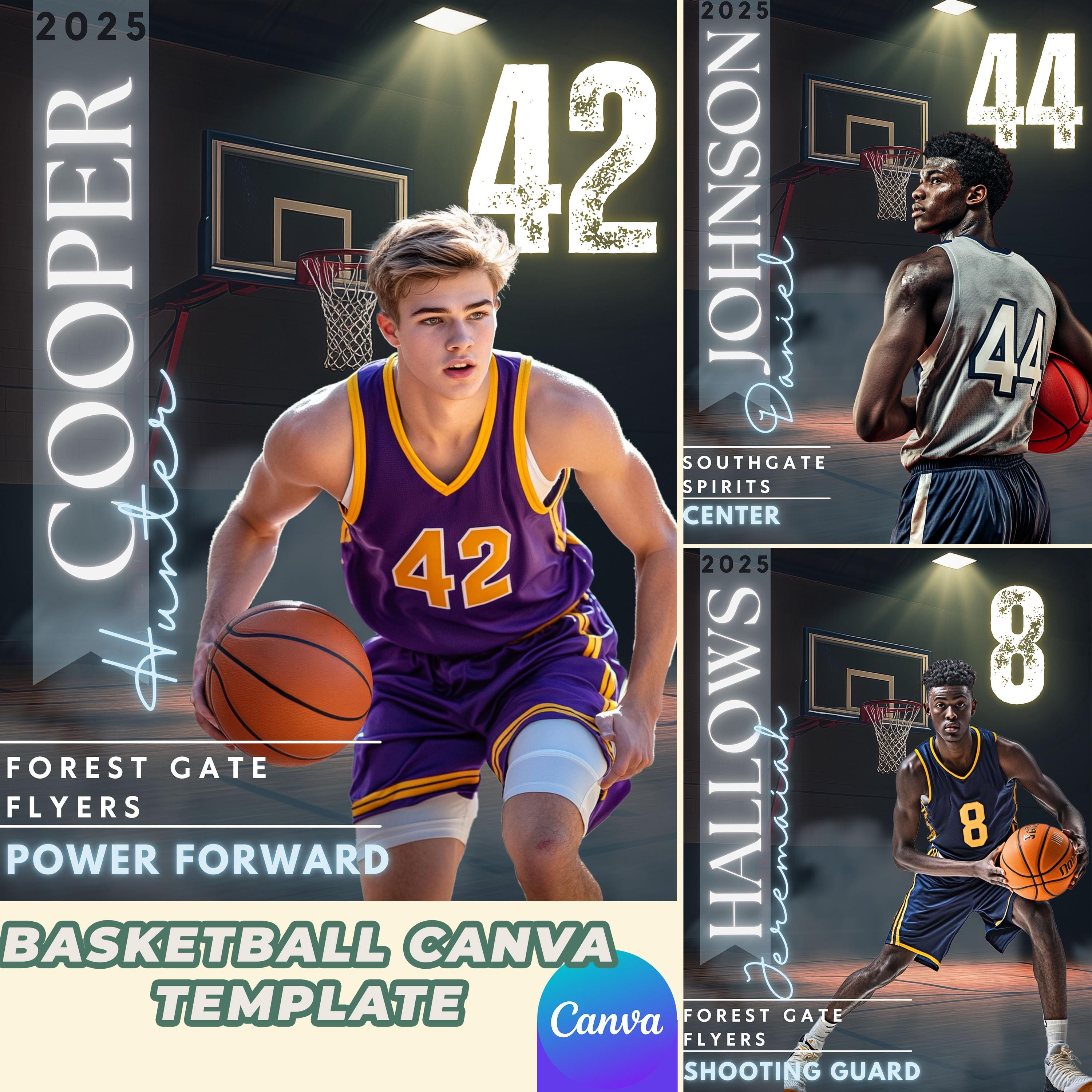 Spotlight Basketball Canva Template | Senior Sports Poster ...