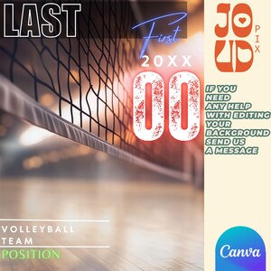 Volleyball Senior Sports Poster: Custom Team Banner Canva Template - Etsy