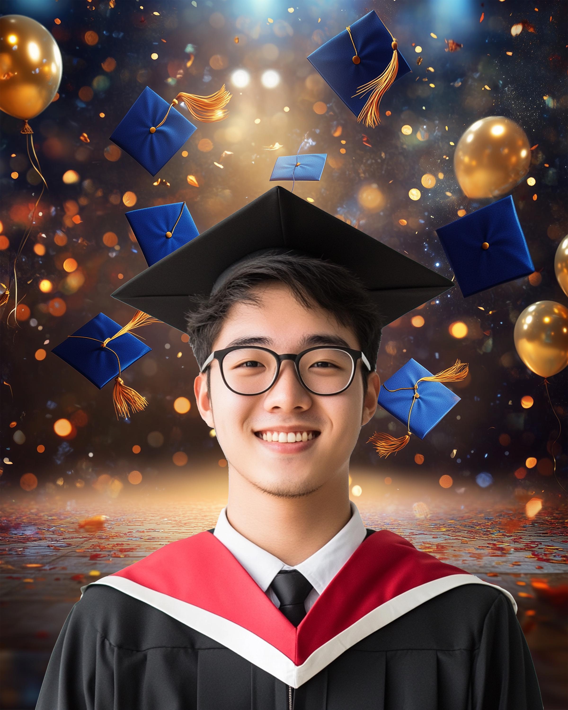 Glitter Graduation Photo Backgrounds: Senior Portrait Digital Backdrops ...