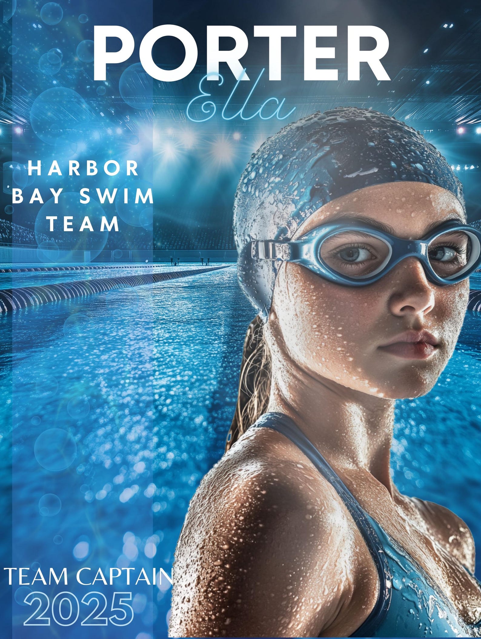 Swimming Canva Template Customizable Swimmer Background for Senior ...