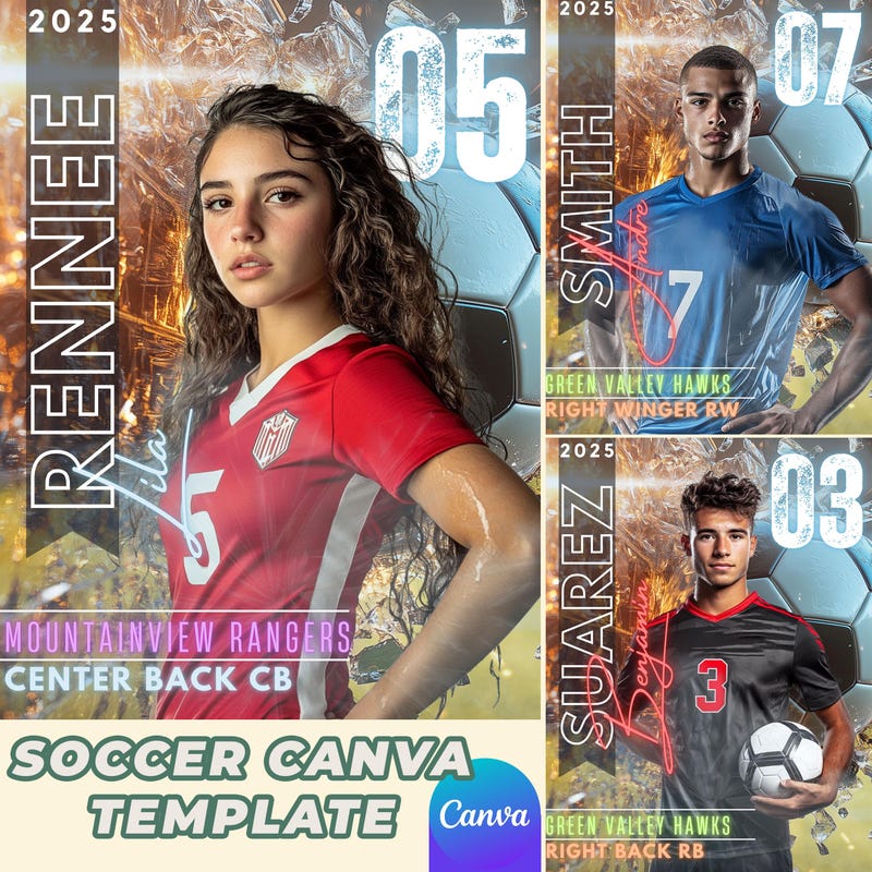 Soccer Team Profile Template - Etsy