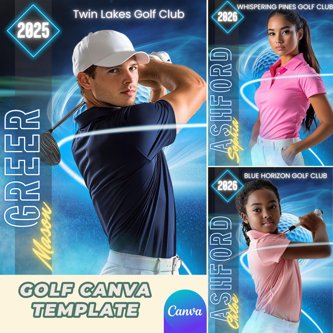Golf Banner & Poster Canva Template Custom Golf Background for Sports ...