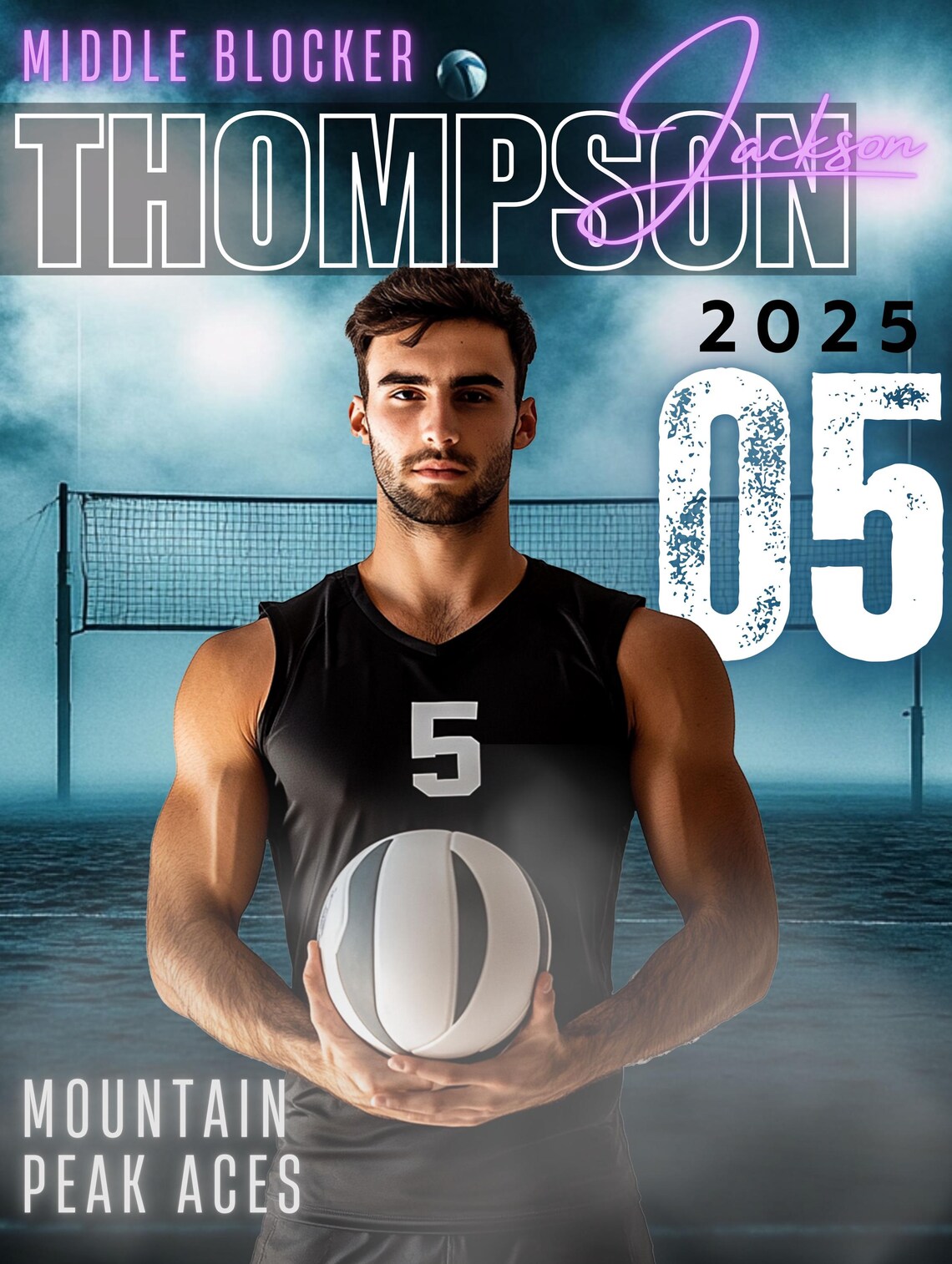 Volleyball Poster Canva Template | Stunning Sports Banner Design With ...