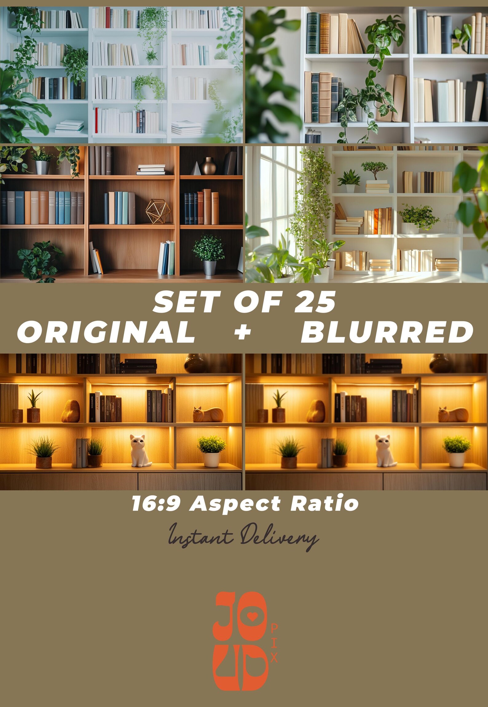 25 Home Office Bookshelf Zoom Backgrounds Virtual Office Backdrops for ...