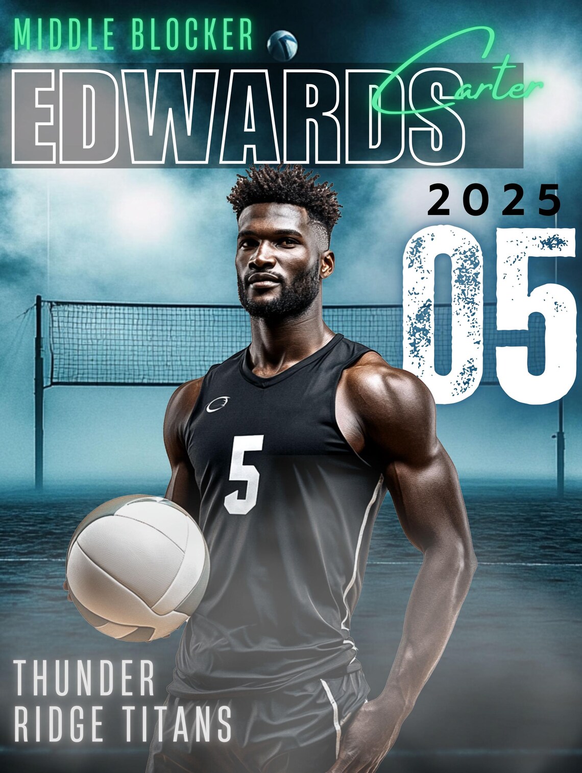 Volleyball Poster Canva Template | Stunning Sports Banner Design With ...