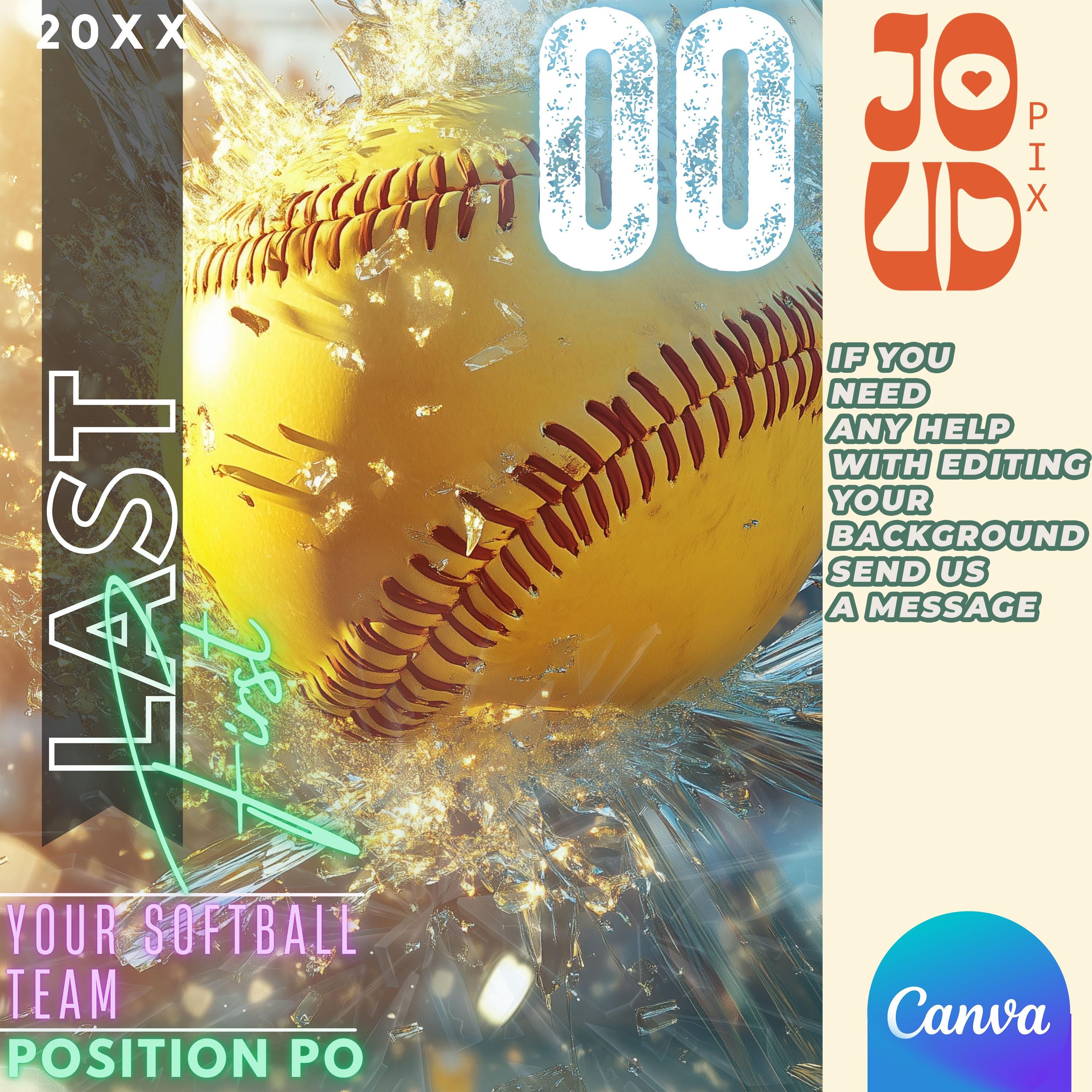 Shattered Glass Softball Poster: Senior Player Canva Template - Etsy