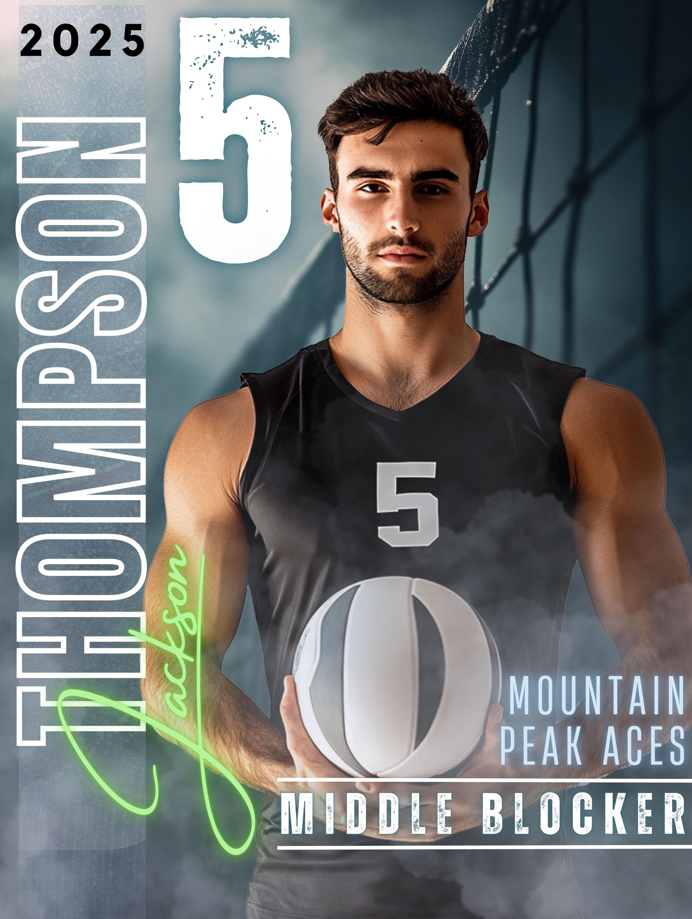 Volleyball Poster Canva Template | Senior Sports Poster | Custom ...