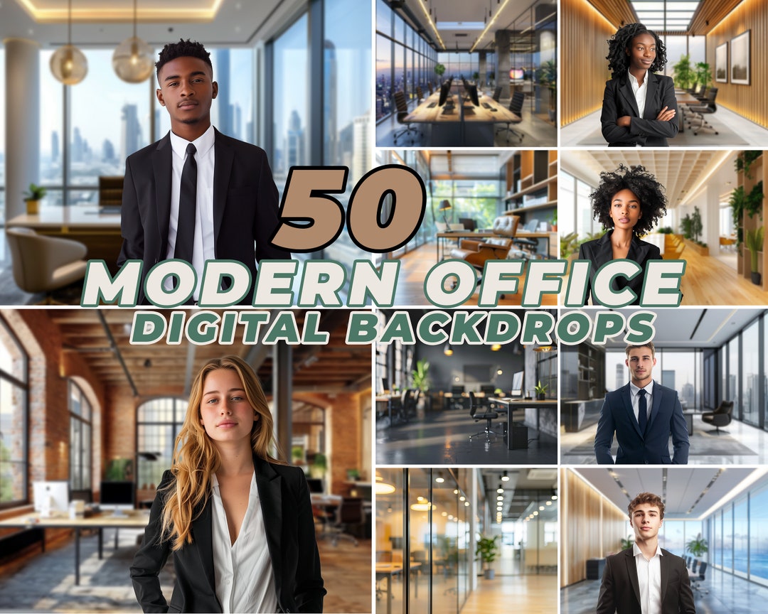 50 Modern Office Digital Backdrops: Zoom, Headshot, Portrait (digital ...