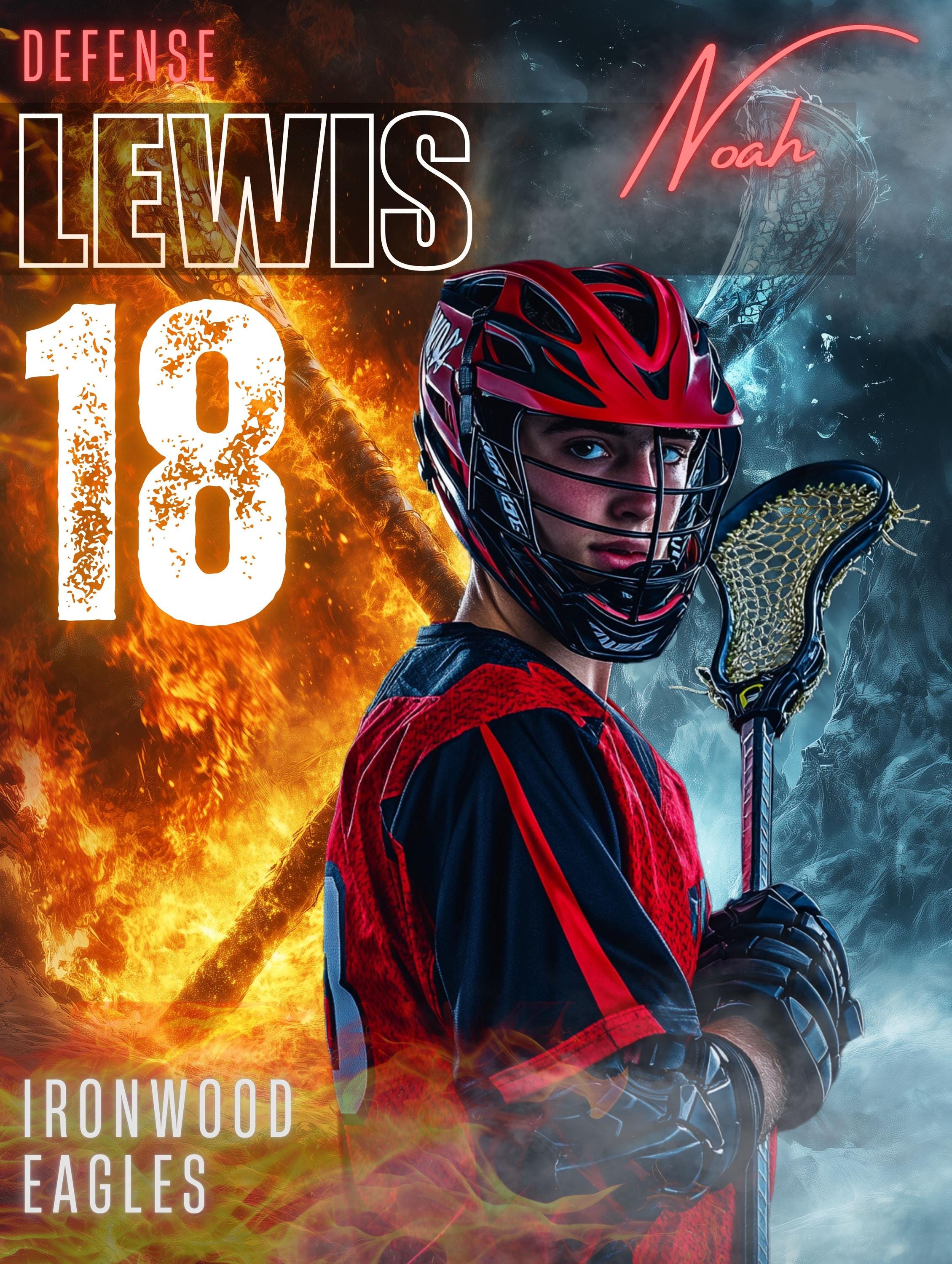 Fire and Ice Lacrosse Canva Template | Sports Poster & Digital Backdrop ...