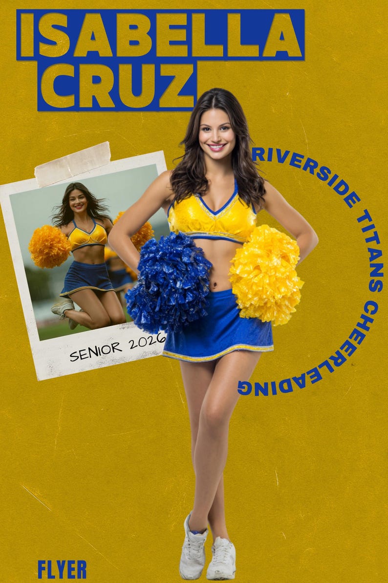 Cheerleading Senior Night Poster | Custom Canva Template, Collage Photo ...