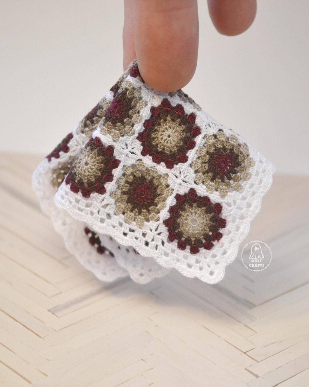 1:12 Scale Granny Square Blanket, Handmade Miniature Blanket for ...