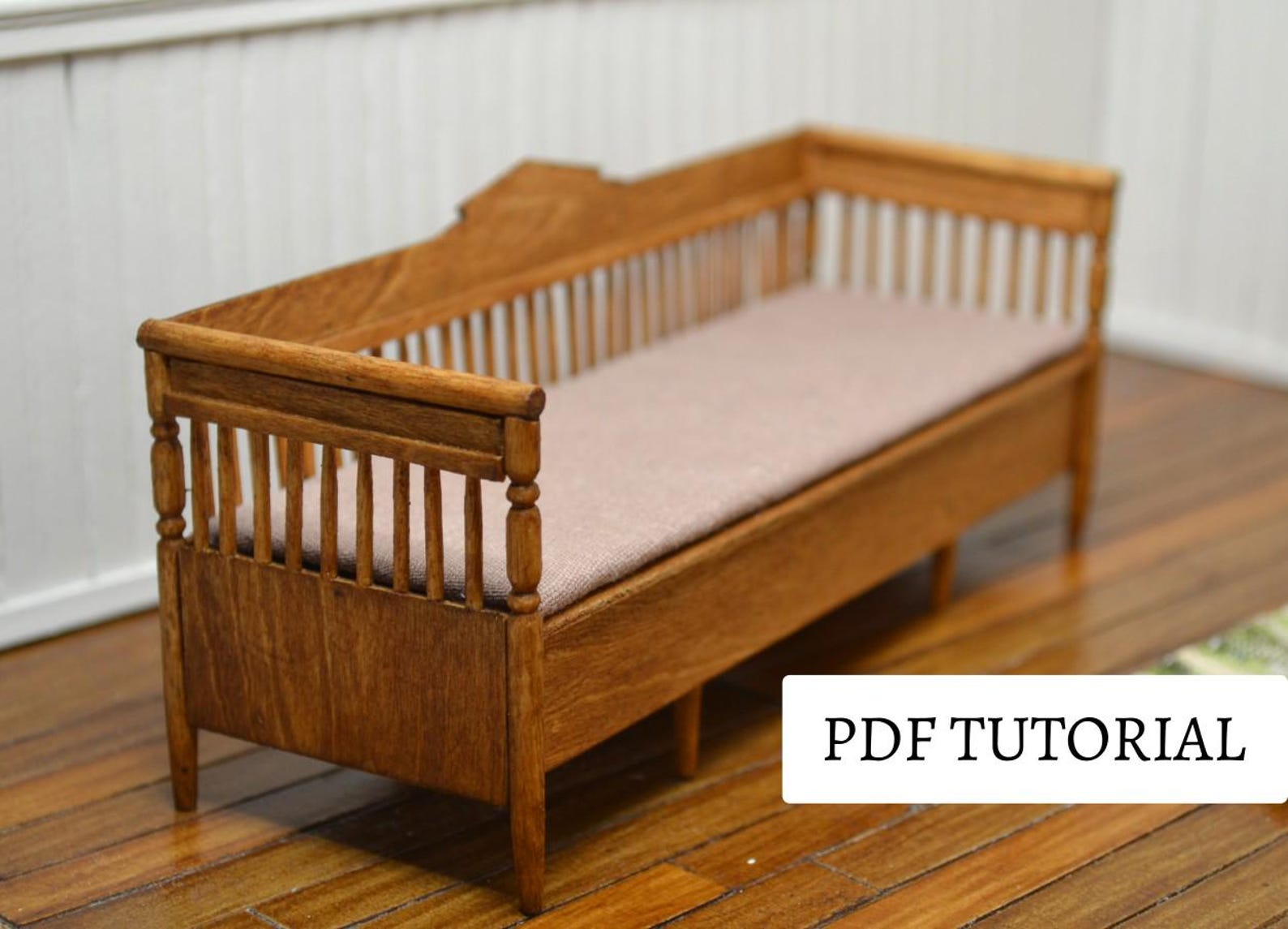 PDF Tutorial – 1:12 Scale Miniature Vintage Wooden Couch With Cushion ...
