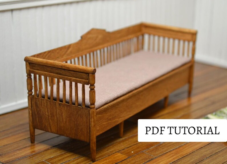 PDF Tutorial – 1:12 Scale Miniature Vintage Wooden Couch With Cushion ...