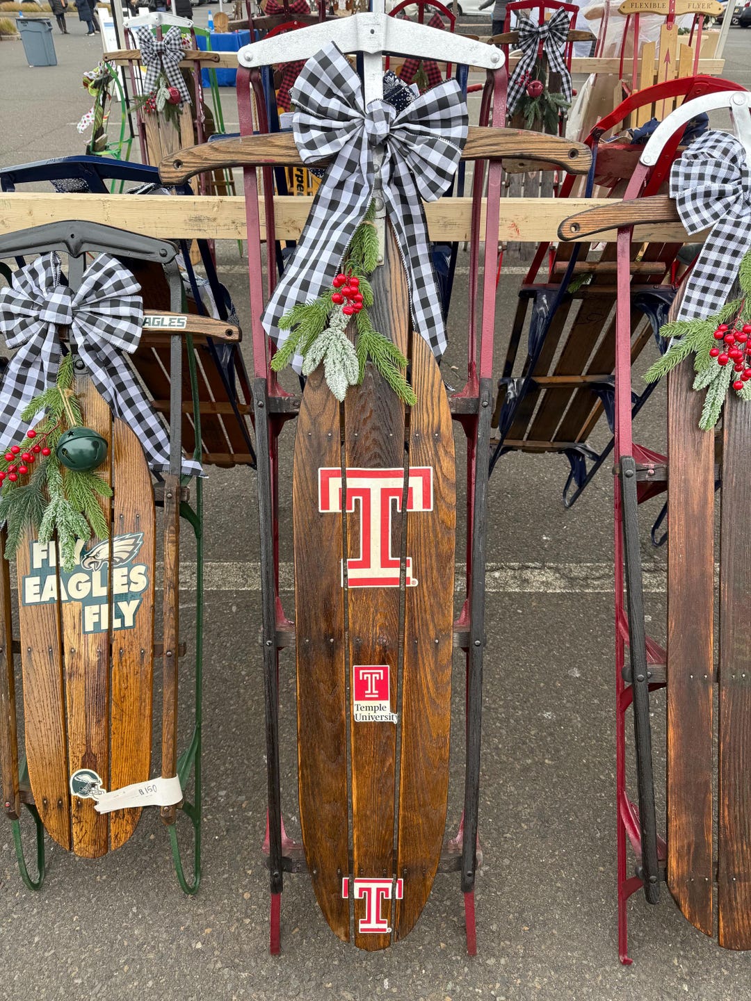 Temple! Vintage Sled Reclaimed From Barns of Bucks County Pa. Rail ...