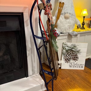 Patriotic Vintage Sled Reclaimed From Barns of Bucks County Pa. Rail ...