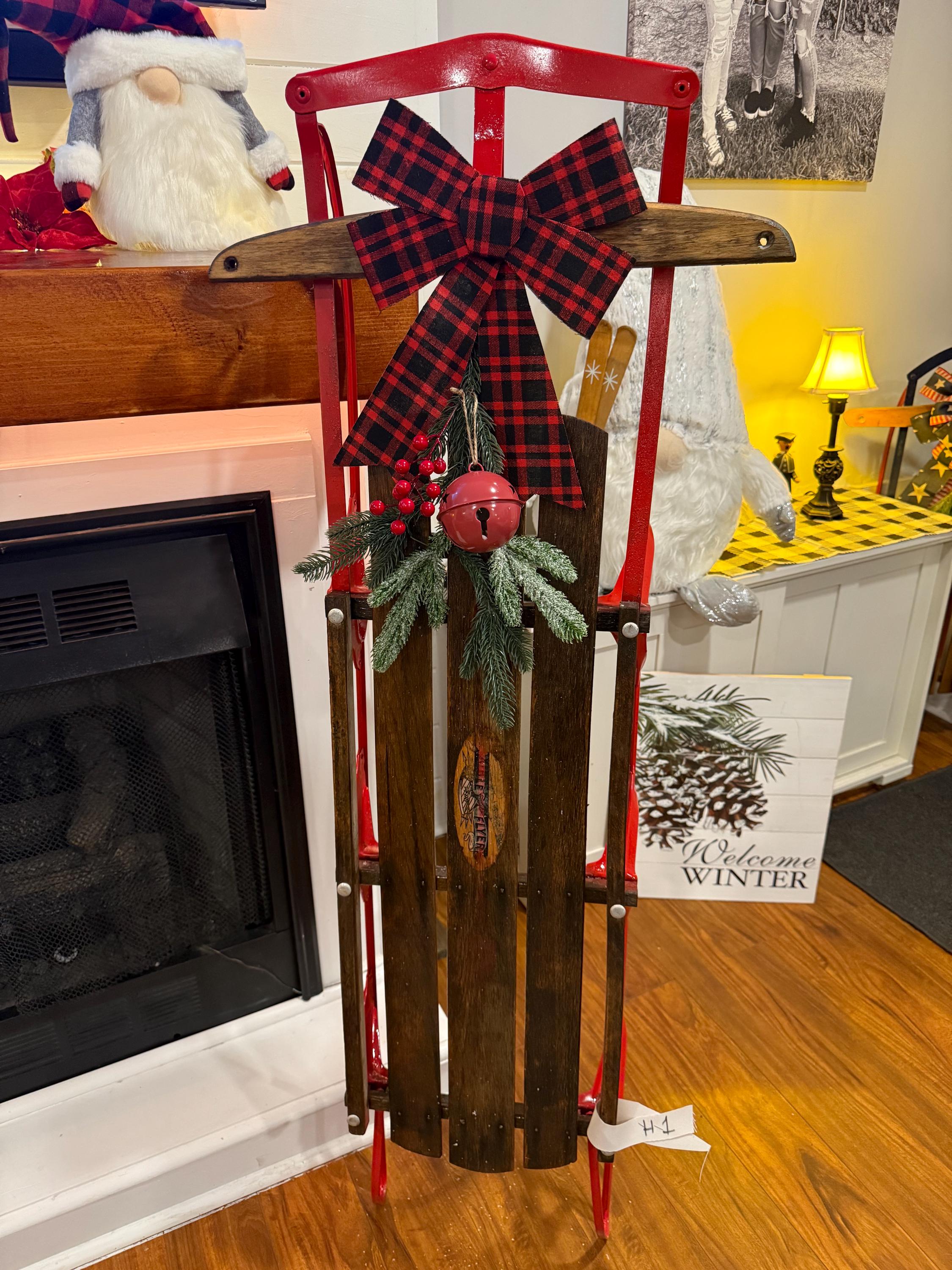 Vintage Flexible Flyer Christmas Sled Reclaimed From Barns of Bucks ...