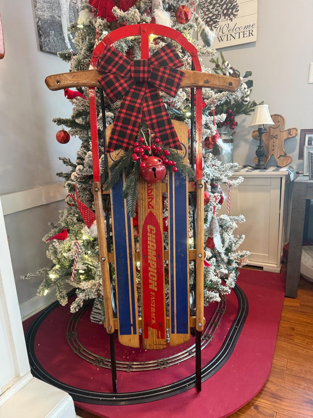 Vintage Christmas Sled Reclaimed From Barns of Bucks County Pa. Rail ...