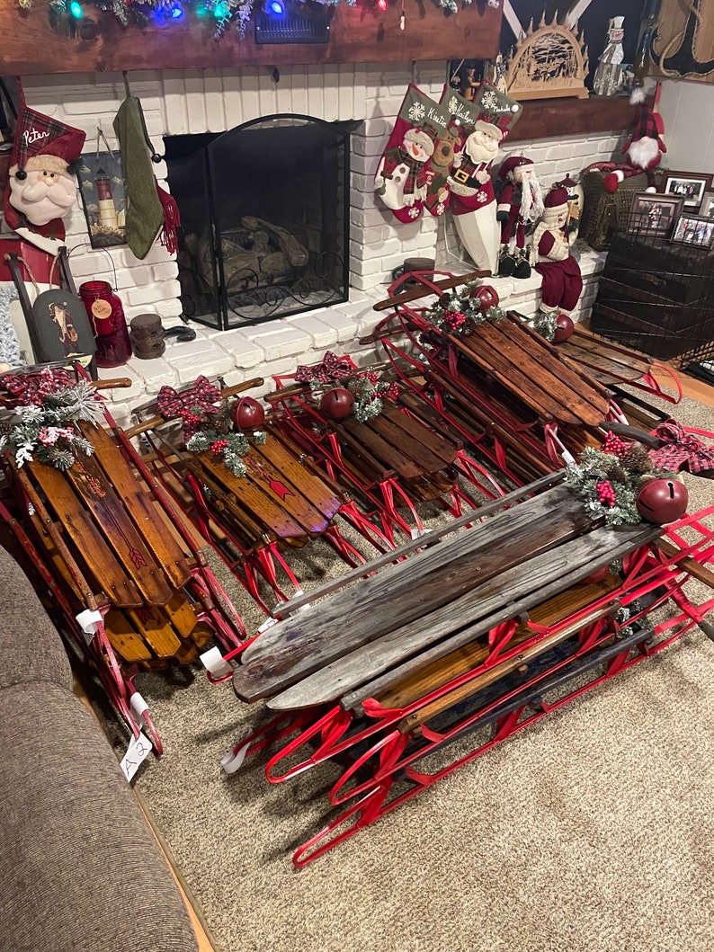 Vintage Christmas Sled Reclaimed From Barns of Bucks County Pa. Rail ...
