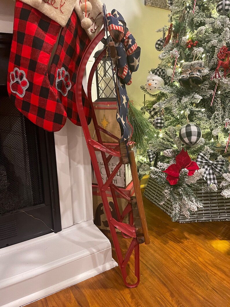 Patriotic Vintage Sled Reclaimed From Barns of Bucks County Pa. Rail ...