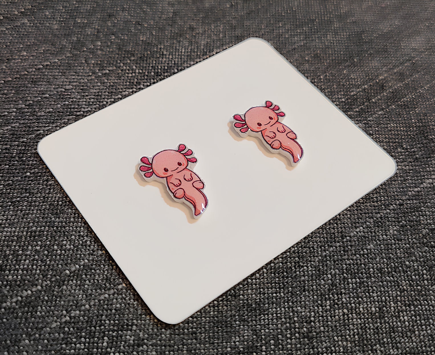Pink Axolotl Stud Earrings,kawaii Axolotl Salamander Jewelry Gift for ...
