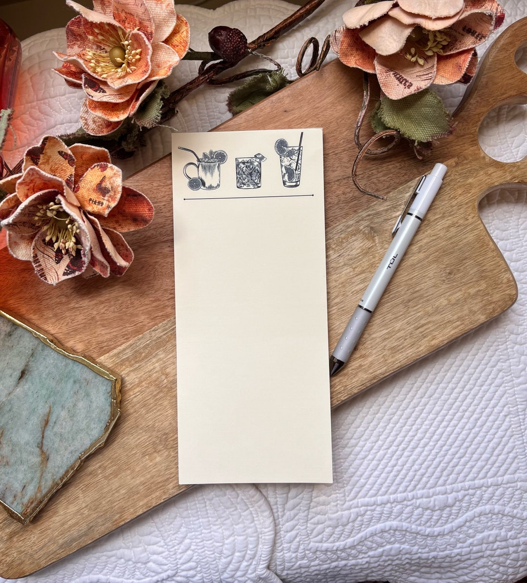 Handmade Summer Beverage Tear-off Notepad. Vintage-inspired. Strathmore ...