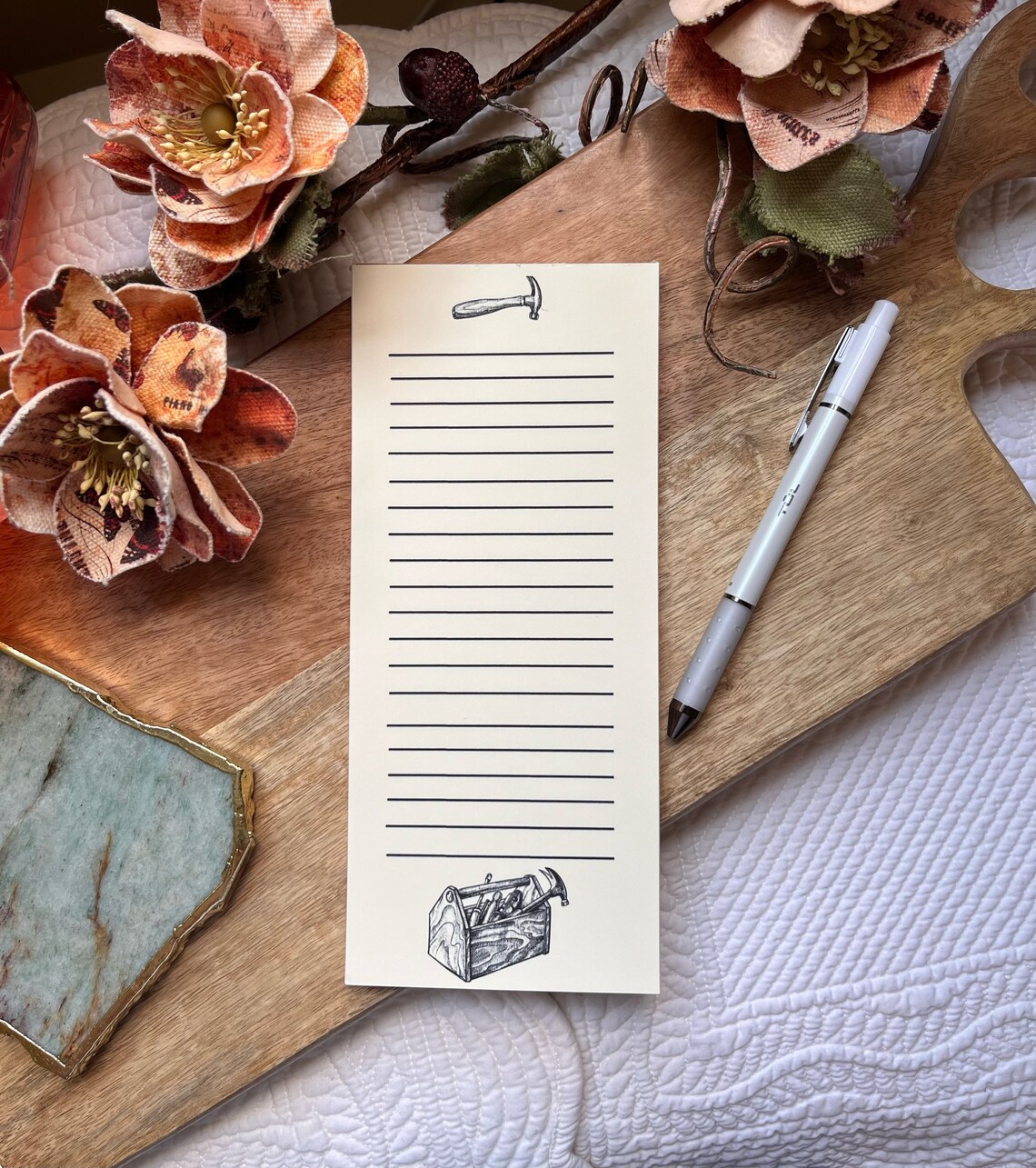 Handmade Tear-off Notepad. Pictures a Manly Toolbox, Gifts for Dad ...