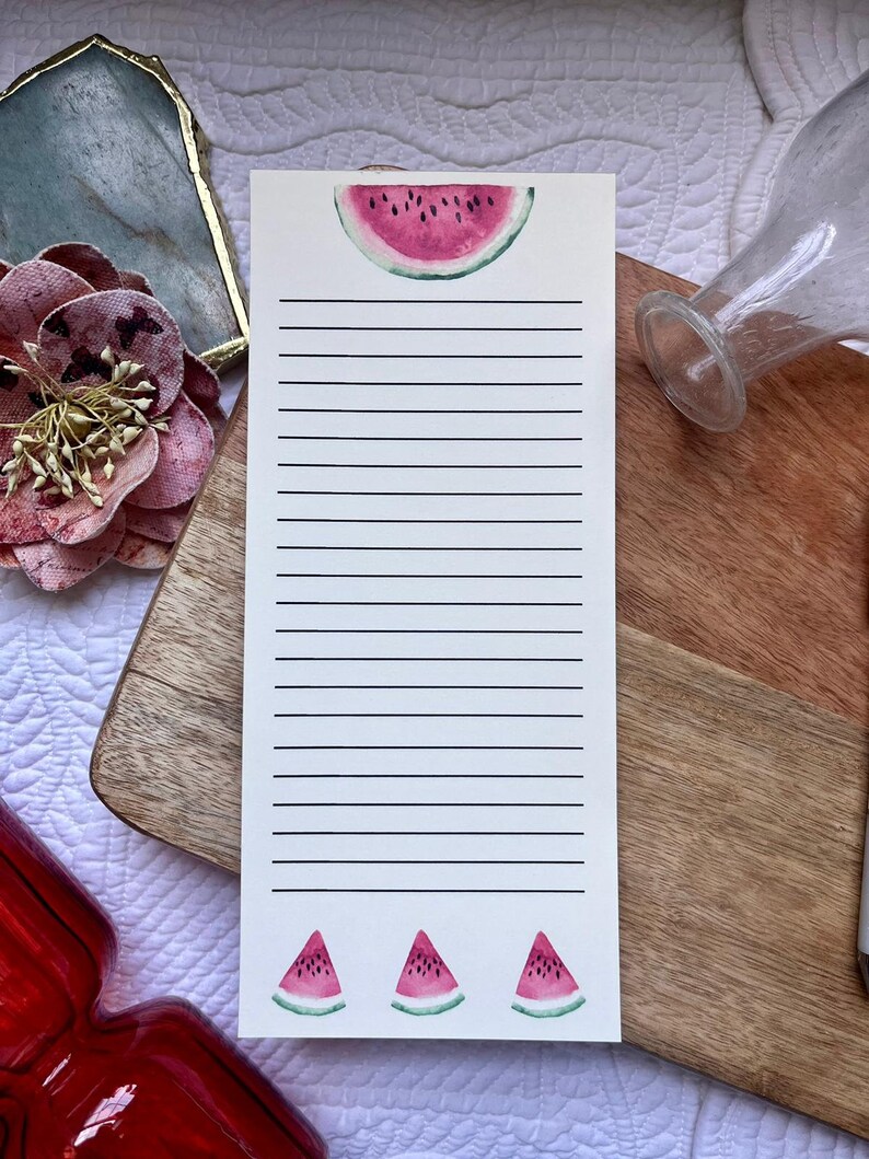 Handmade Tear-off Watercolor Watermelon Notepad. 50 Pages Lined ...