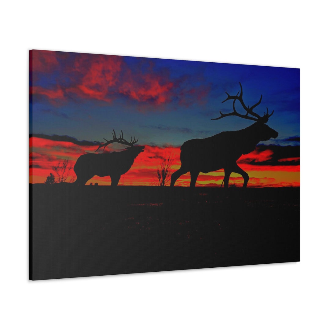 Elk Art, Bull Elk Art, Gift for Hunter, Elk Painting, Wall Art for ...